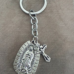 Our Lady of Guadalupe Keychain. Catholic Keychain. Mary and Crucifix ...