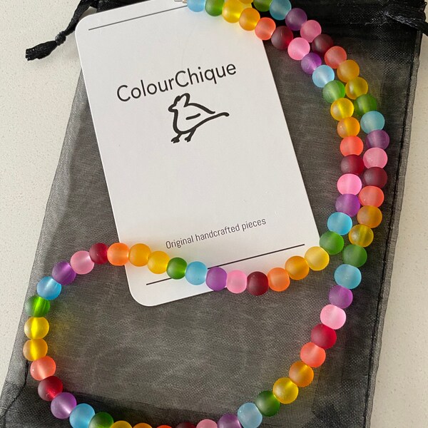 Bright Pink Necklace - Etsy