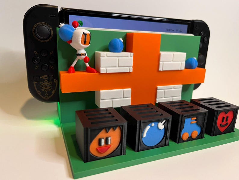 3D Printed Nintendo Switch Dock Cover Bomberman Switch Game Holder - Etsy