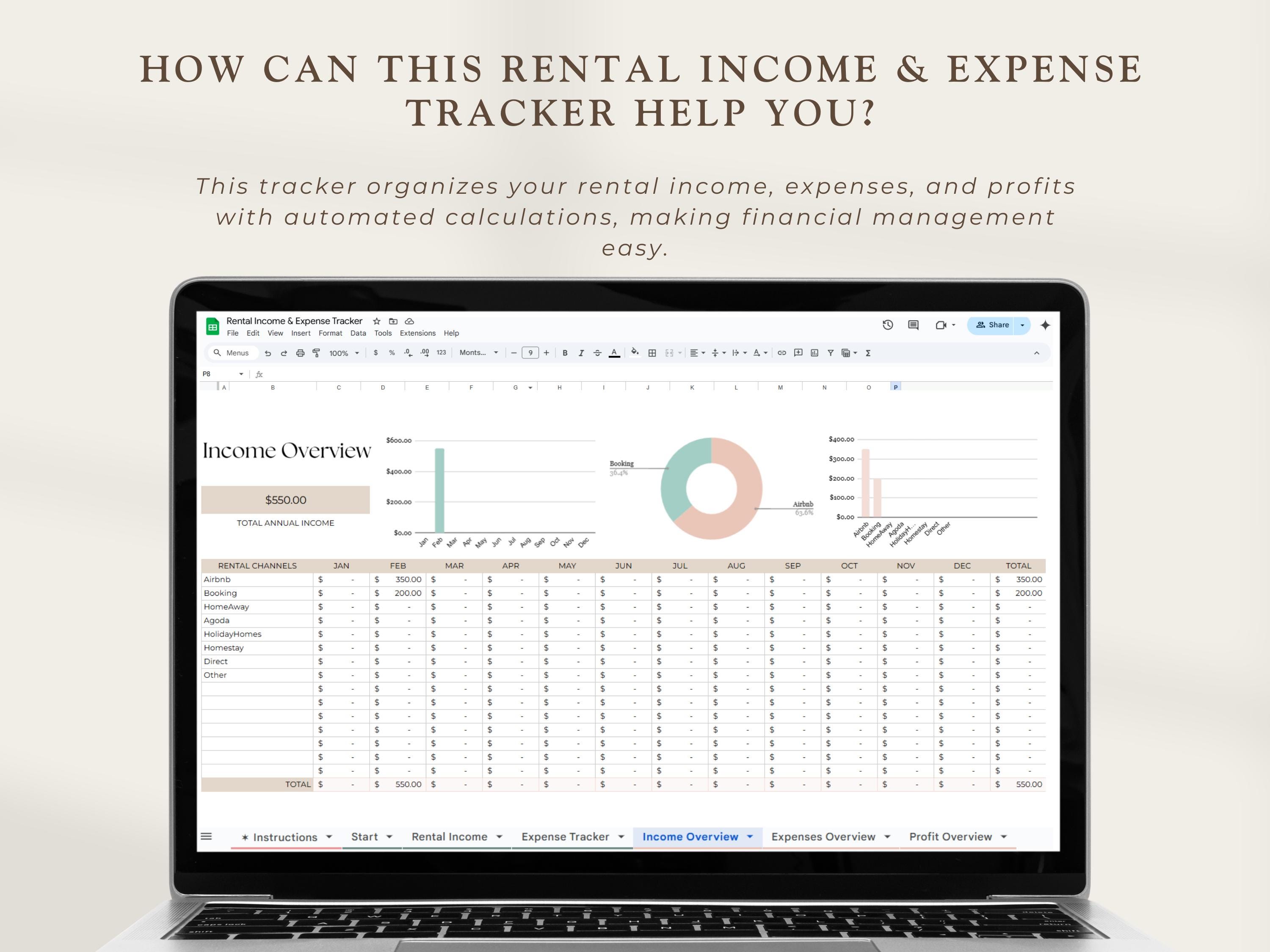 Rental Income & Expense Tracker: Google Sheets Template - Etsy