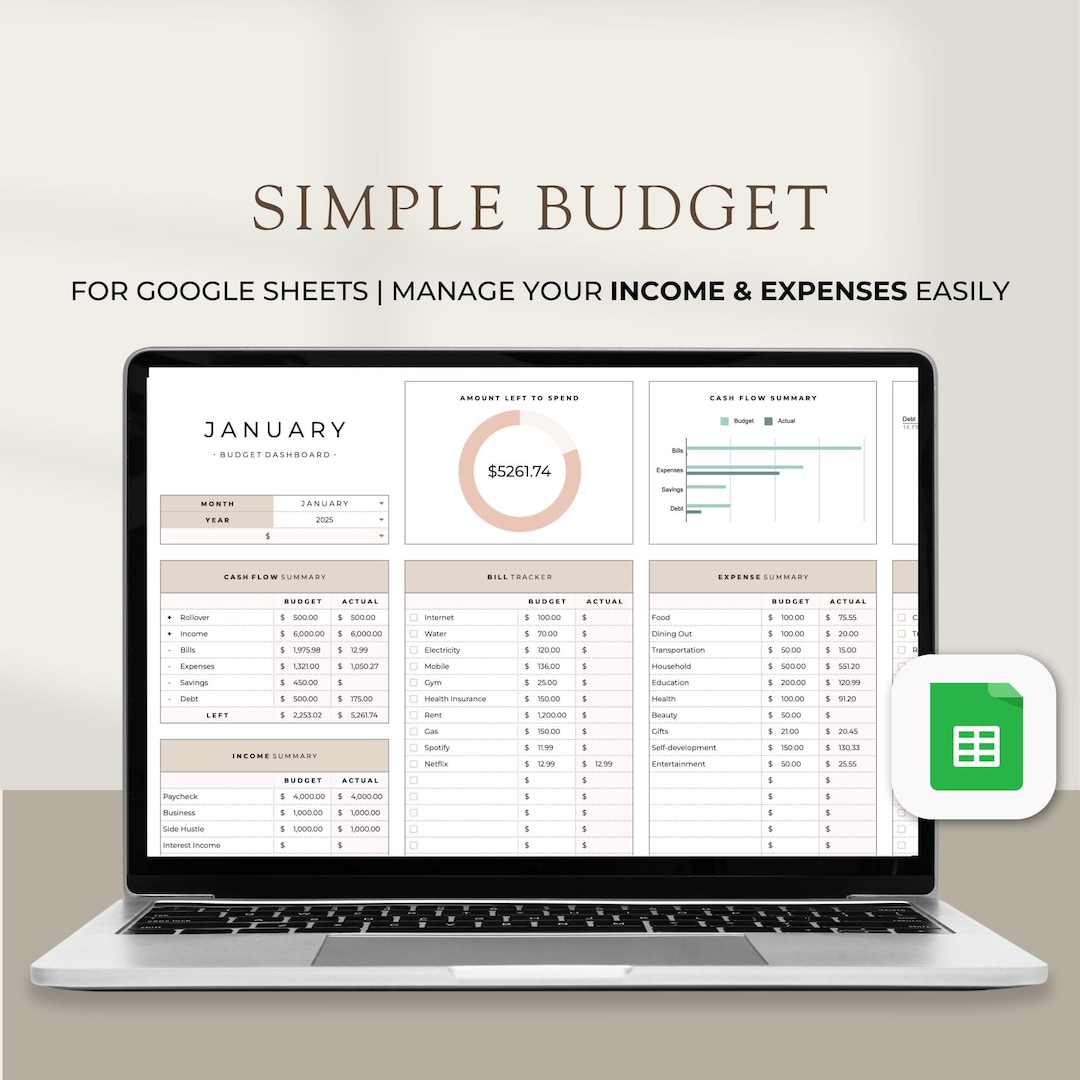Budget Planner Google Sheet Monthly Budget Spreadsheet Paycheck Budget ...