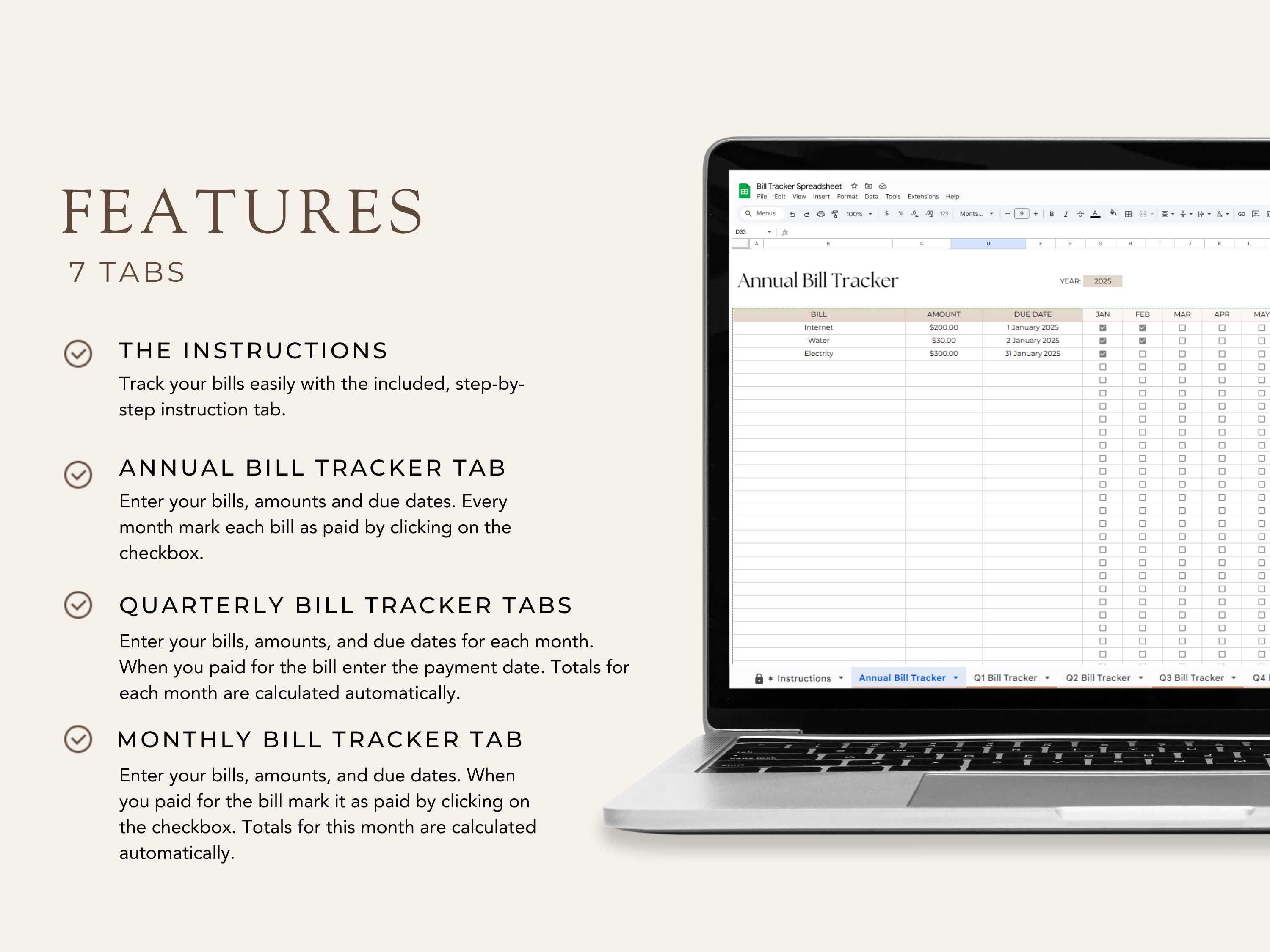 Bill Tracker Spreadsheet Google Sheets Bill Calendar Monthly Smart Bill ...