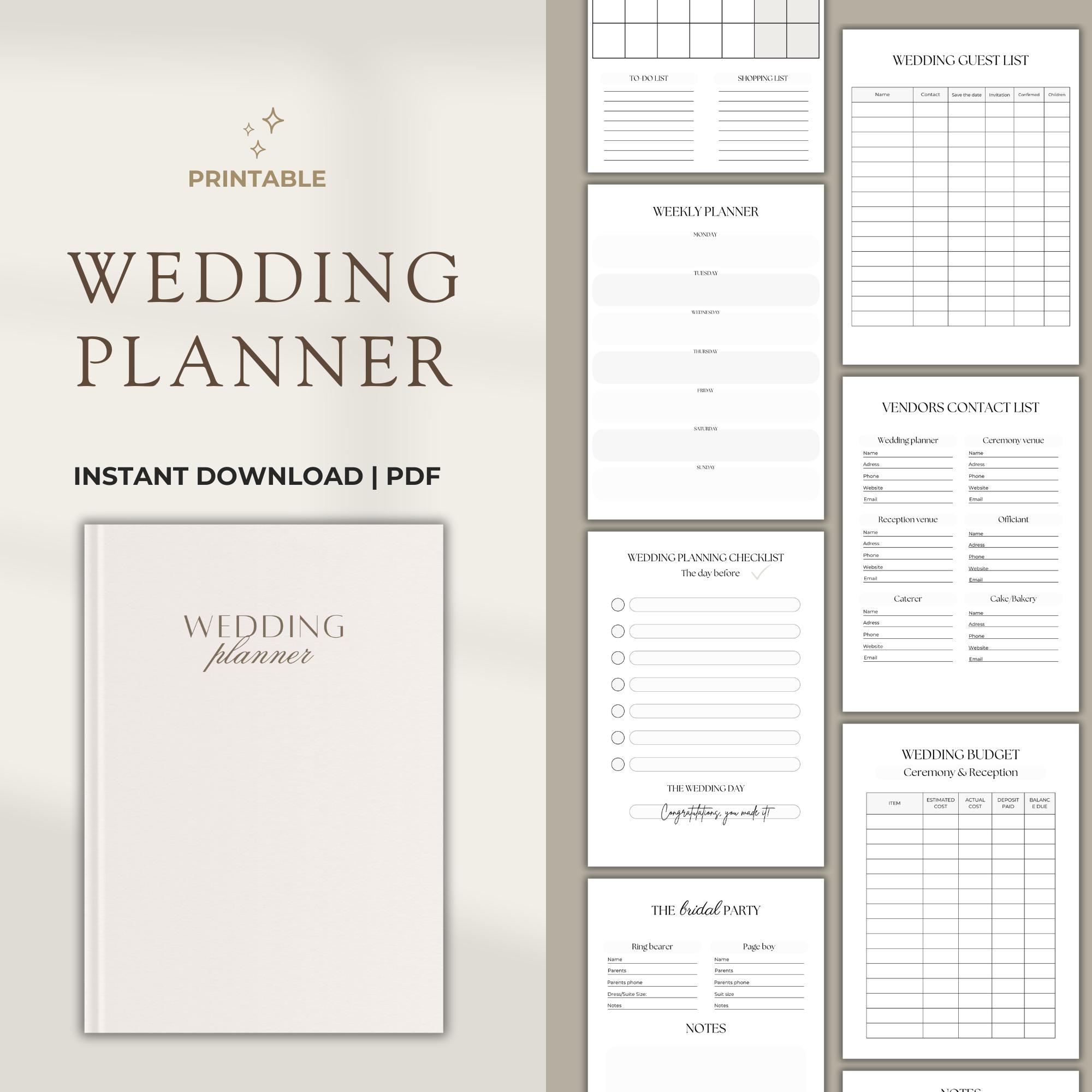 Wedding Planner Printable Printable Wedding Planner Pages Wedding Plan ...