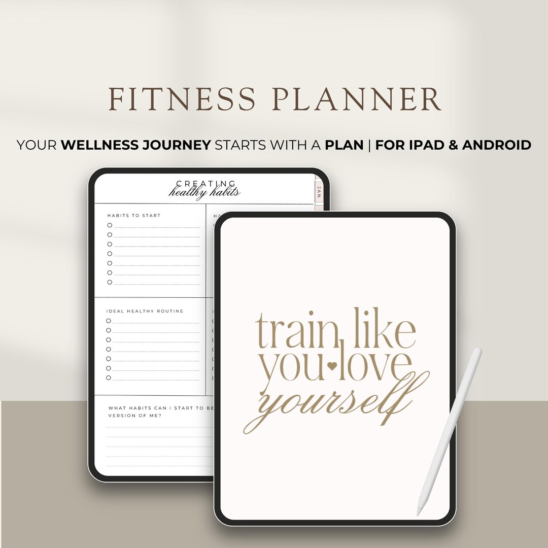 Digital Health & Fitness Planner Journal Digital Planner Workout ...