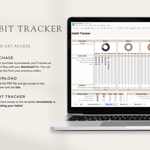 Habit Tracker Spreadsheet: Daily, Weekly, Monthly Goal Planner (google ...