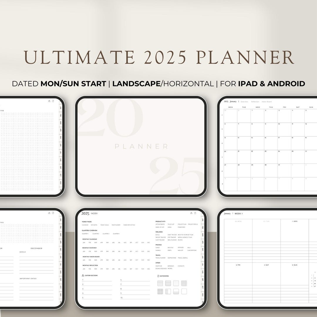 Digital Planner 2025 Goodnotes Minimalist Weekly Planner Digital Weekly ...