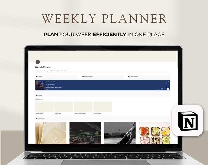 Notion Template, Weekly Planner Dashboard, Business or Personal Use ...