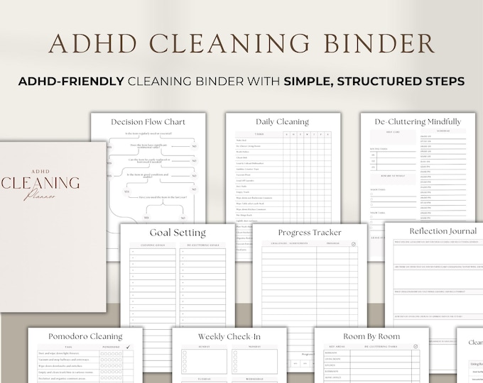 ADHD Cleaning Planner Bundle Pdf Editable Canva,home Cleaning Schedule ...