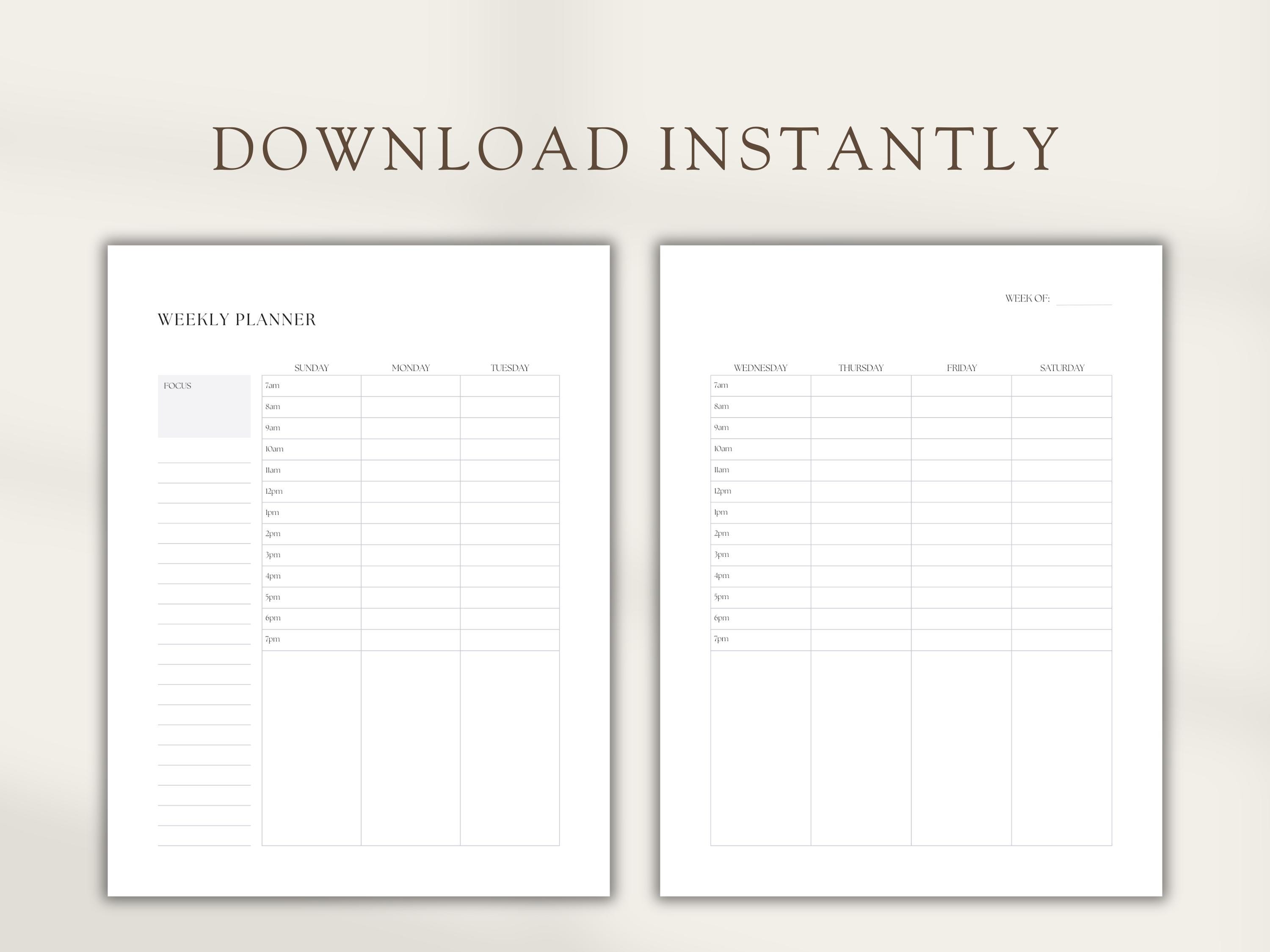 Printable Planner Bundle: Daily, Weekly, Monthly (PDF) - Etsy