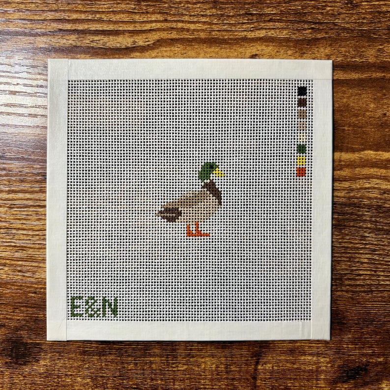 Duck Mini - Hand Painted Needlepoint Canvas - Etsy
