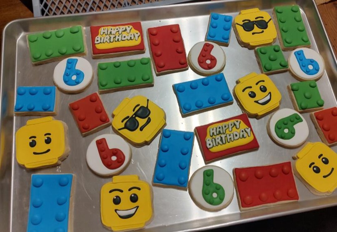 Lego Royal Icing Decorated Sugar Cookies - Etsy