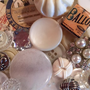 PARIS Button Frame in Ivory and White ~ Shabby Chic Decor ~ Cottage ...