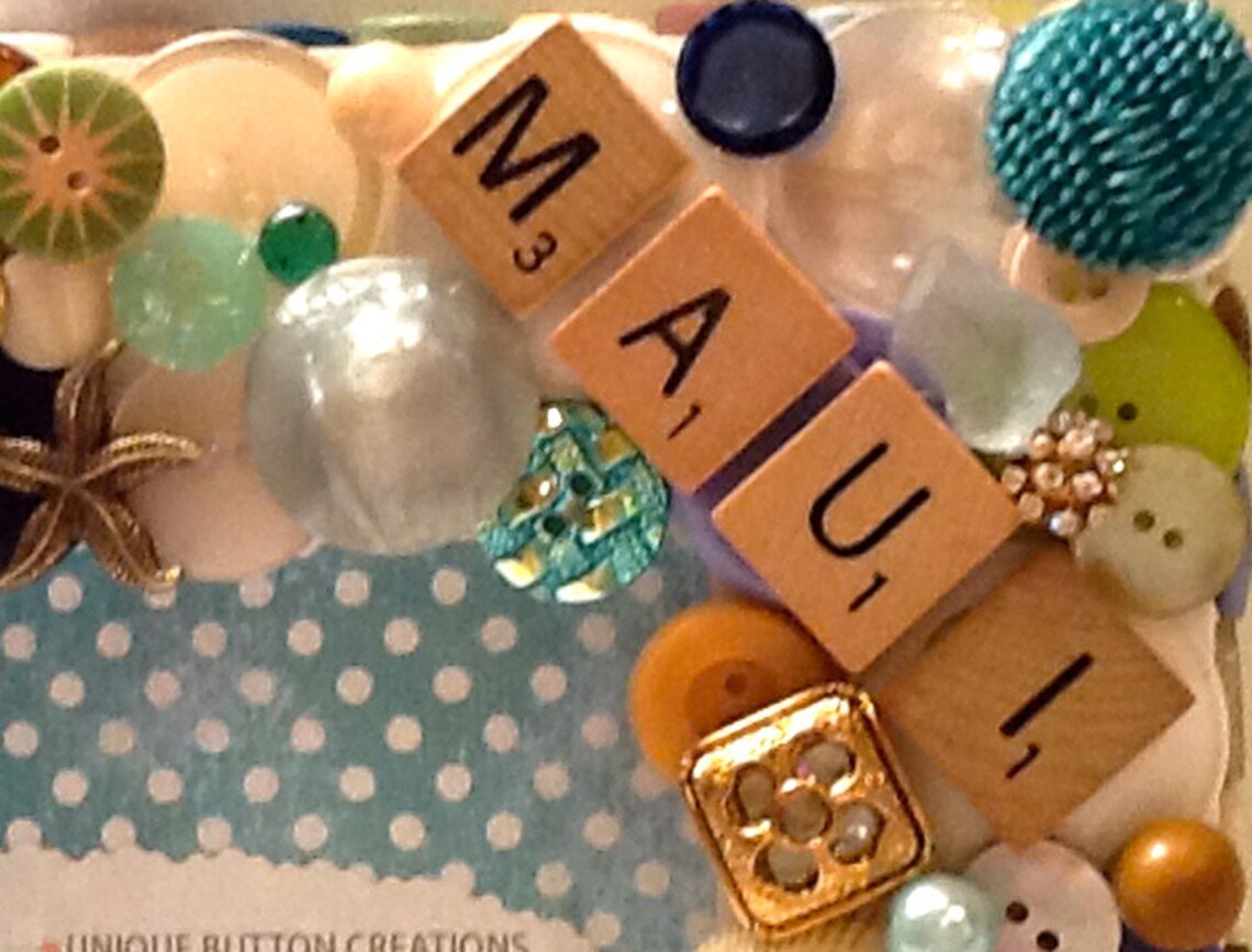 RESERVED CUSTOM ONLY Maui Button Frame Hawaiian Frame - Etsy