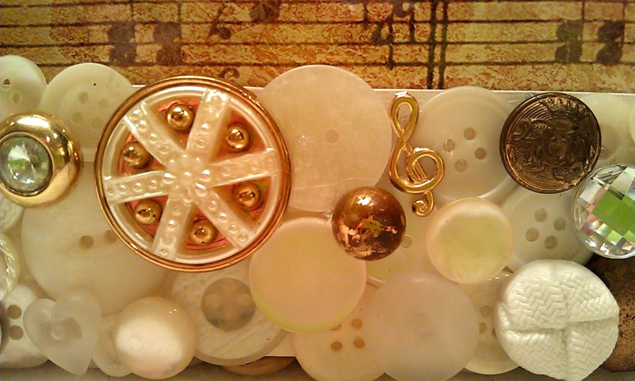 RESERVED CUSTOM ONLY Musical Button Frame Shabby Chic Art | Etsy