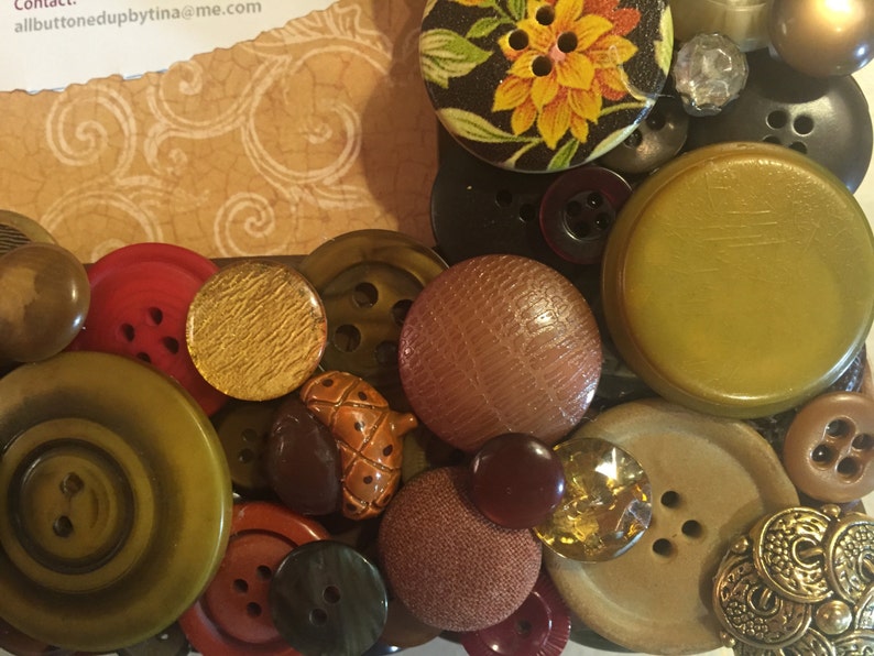 FALL Button Frame in Fall Colors Rustic Home Decor | Etsy