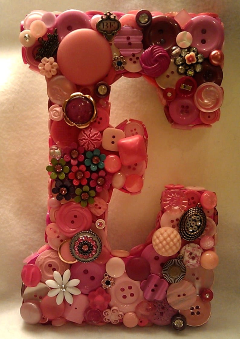 CUSTOM 9 Inch Button Initial - Pink E ~ Customized Gift ~ Personalized ...