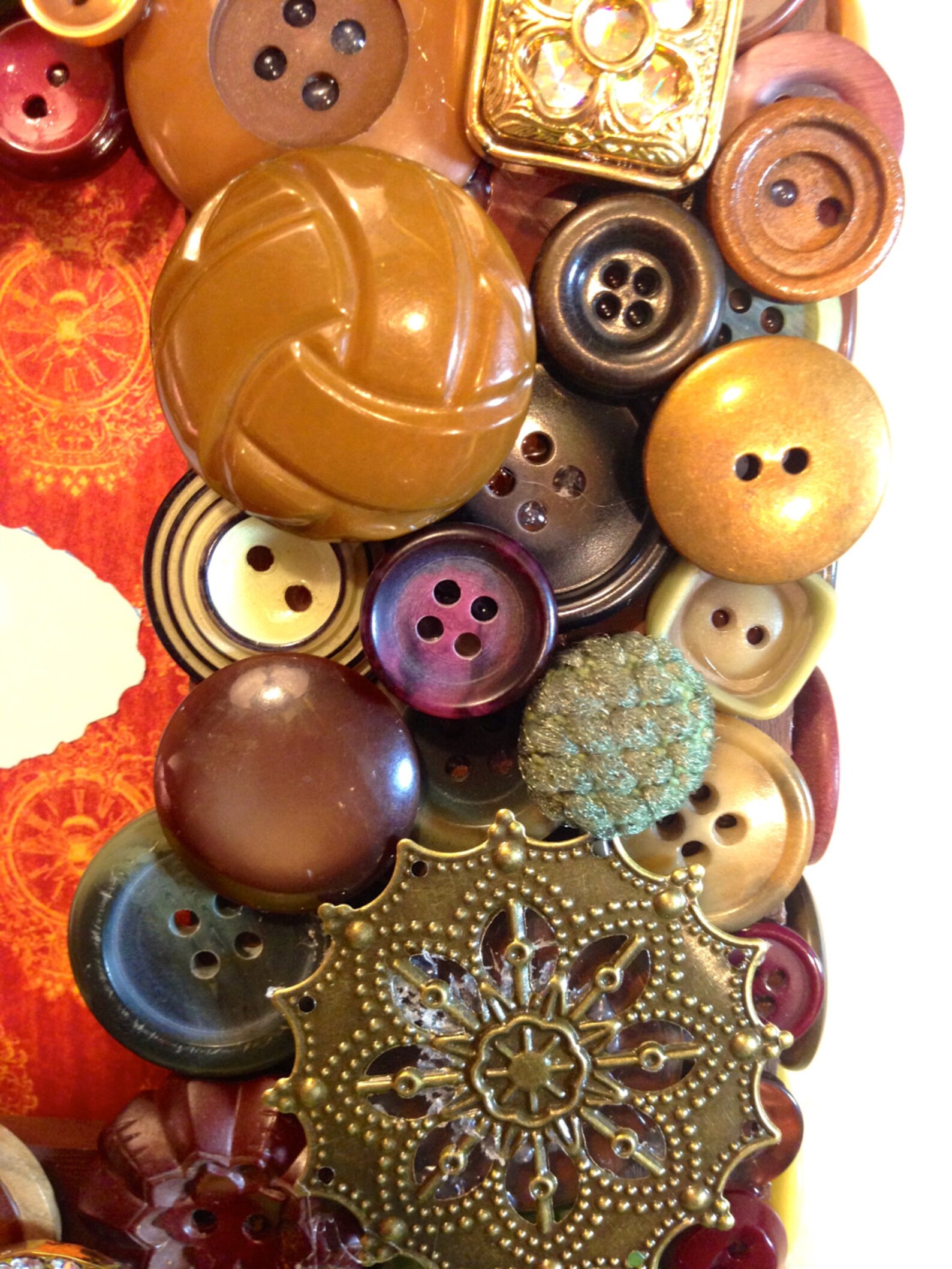 FRIENDS Button Frame Friendship Gift Brown Olive - Etsy