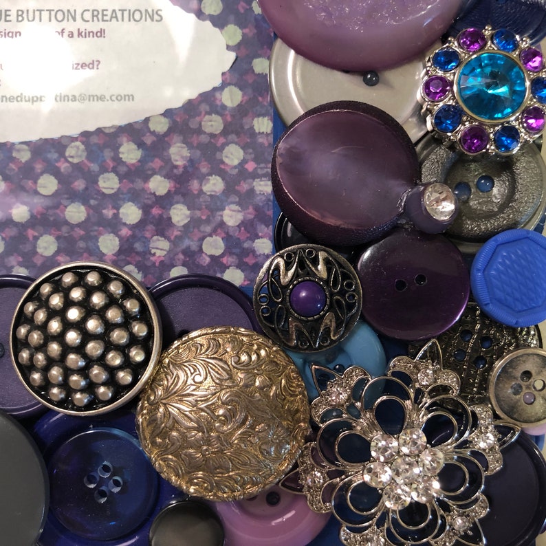 Turquoise Blue and Purple Button Frame Gift for Her | Etsy
