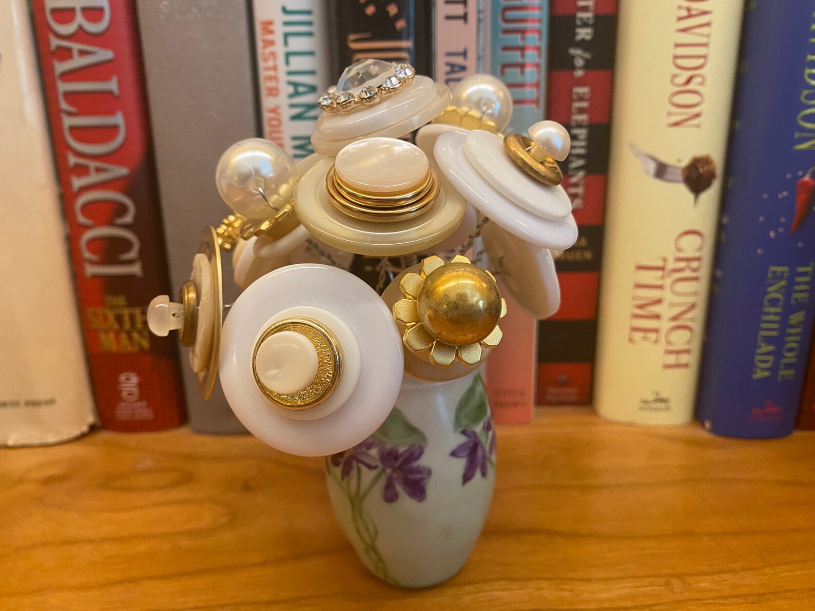 Button Flowers and Salt Shaker Vintage Shaker Button Art - Etsy