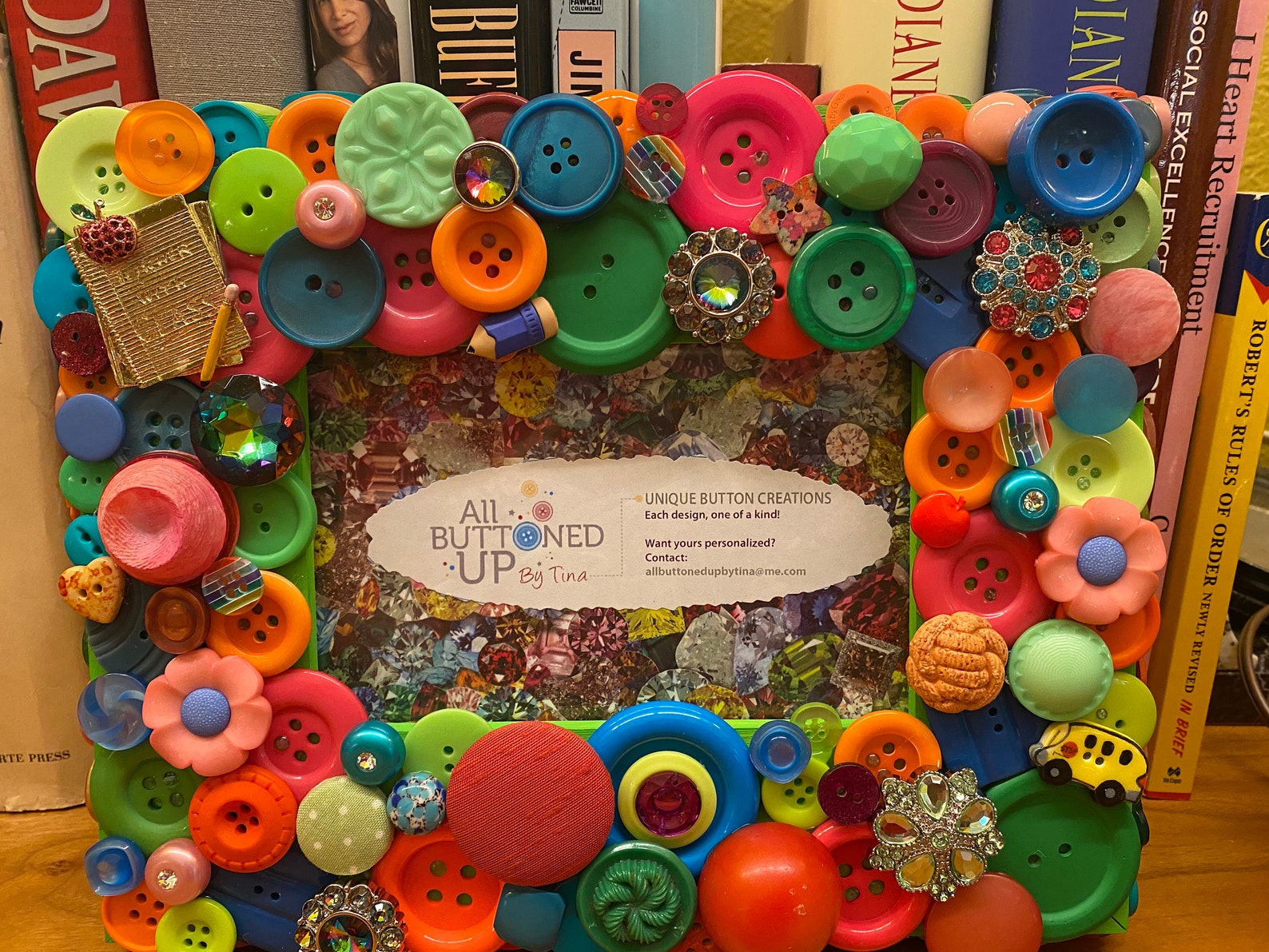 TEACHER Button Frame in Brights Gift for Teacher Gift - Etsy