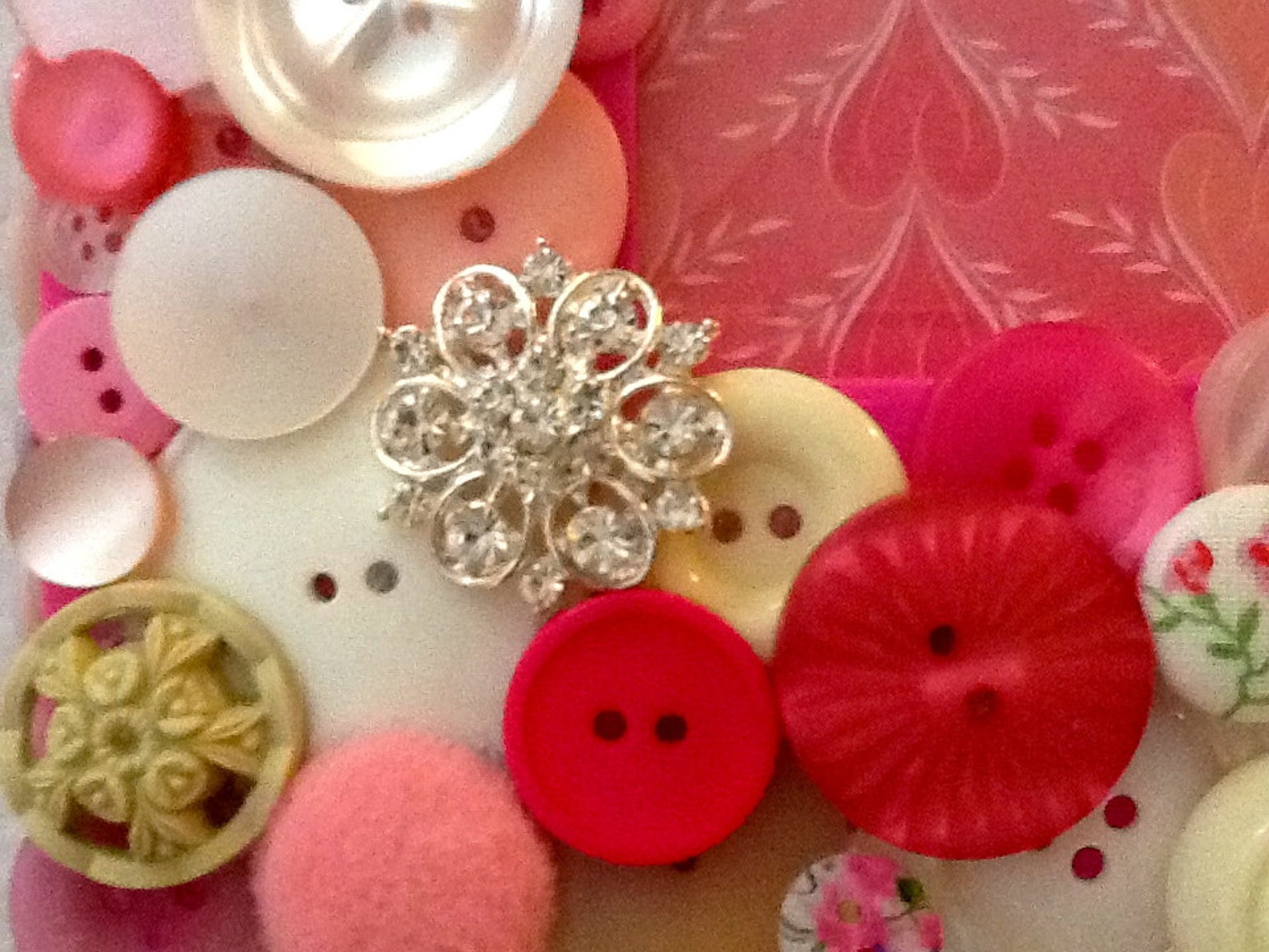 RESERVED CUSTOM ONLY Baby Button Frame in Pink and White | Etsy