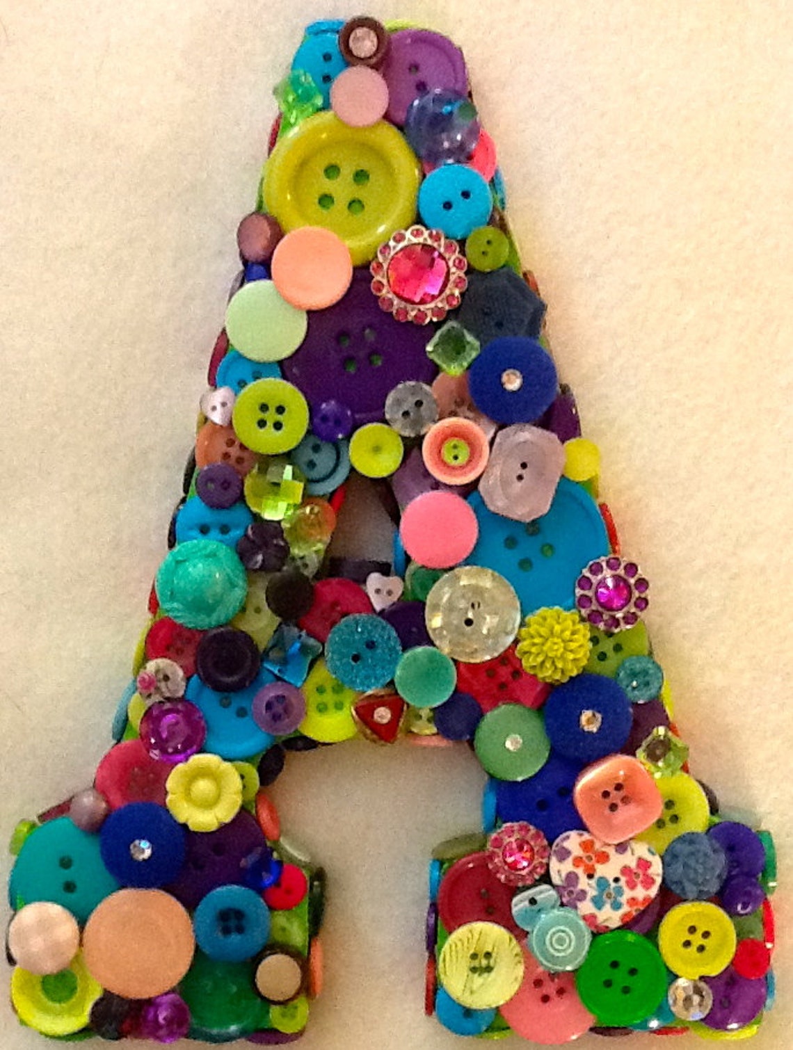 CUSTOM Button Initial Bright Pastel A Personalized - Etsy