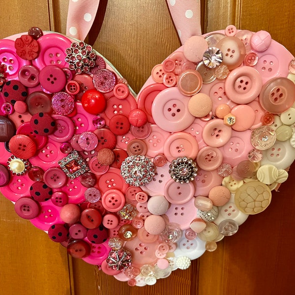 Heart Button Art - Etsy