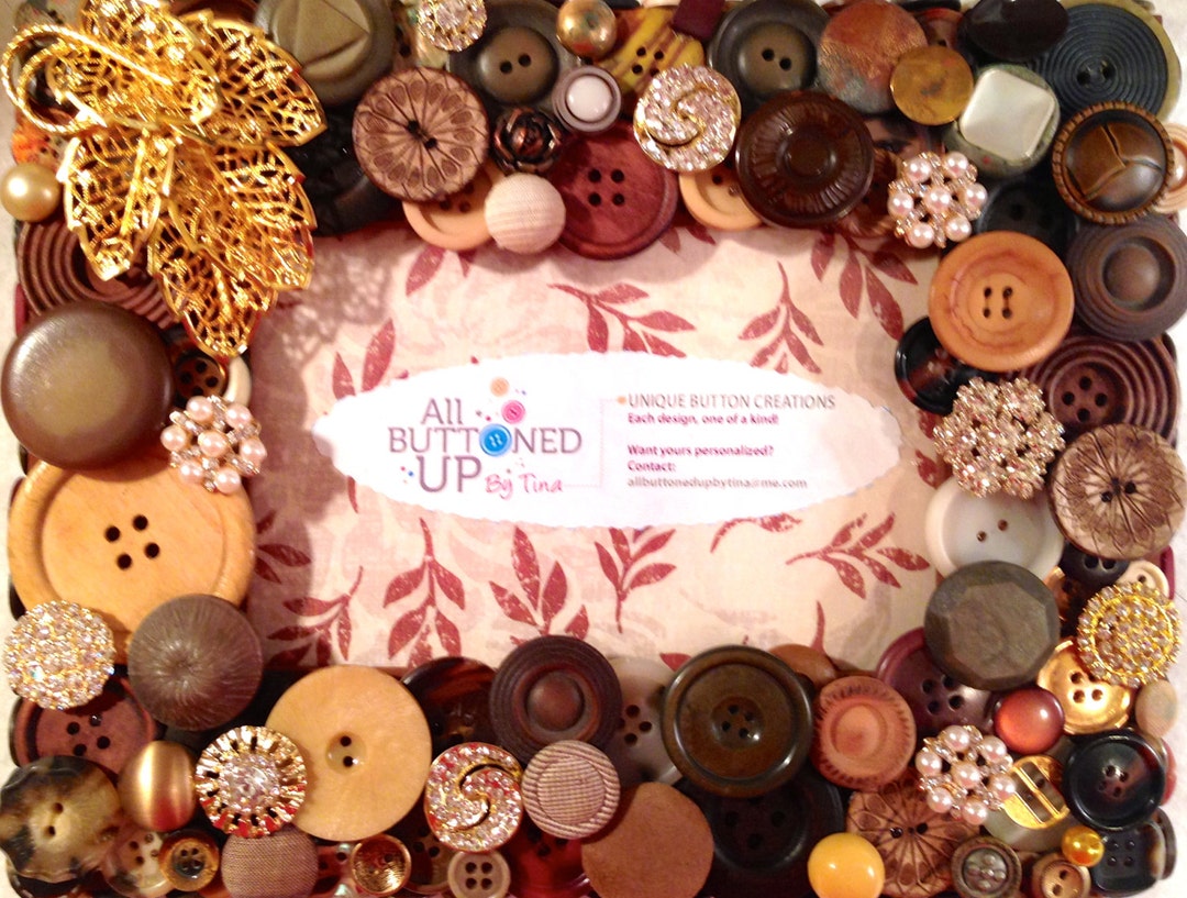 Earth Toned Button Frame in Browns ~ Rustic Decor ~ Woodsy Decor ...