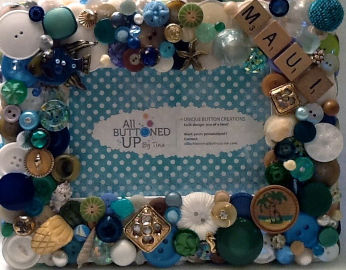 RESERVED CUSTOM ONLY Maui Button Frame Hawaiian Frame - Etsy