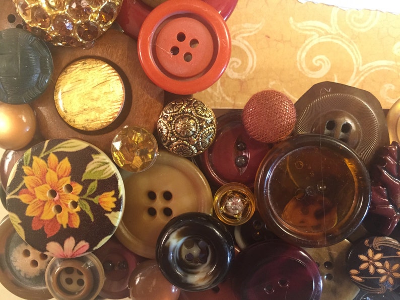 FALL Button Frame in Fall Colors Rustic Home Decor | Etsy