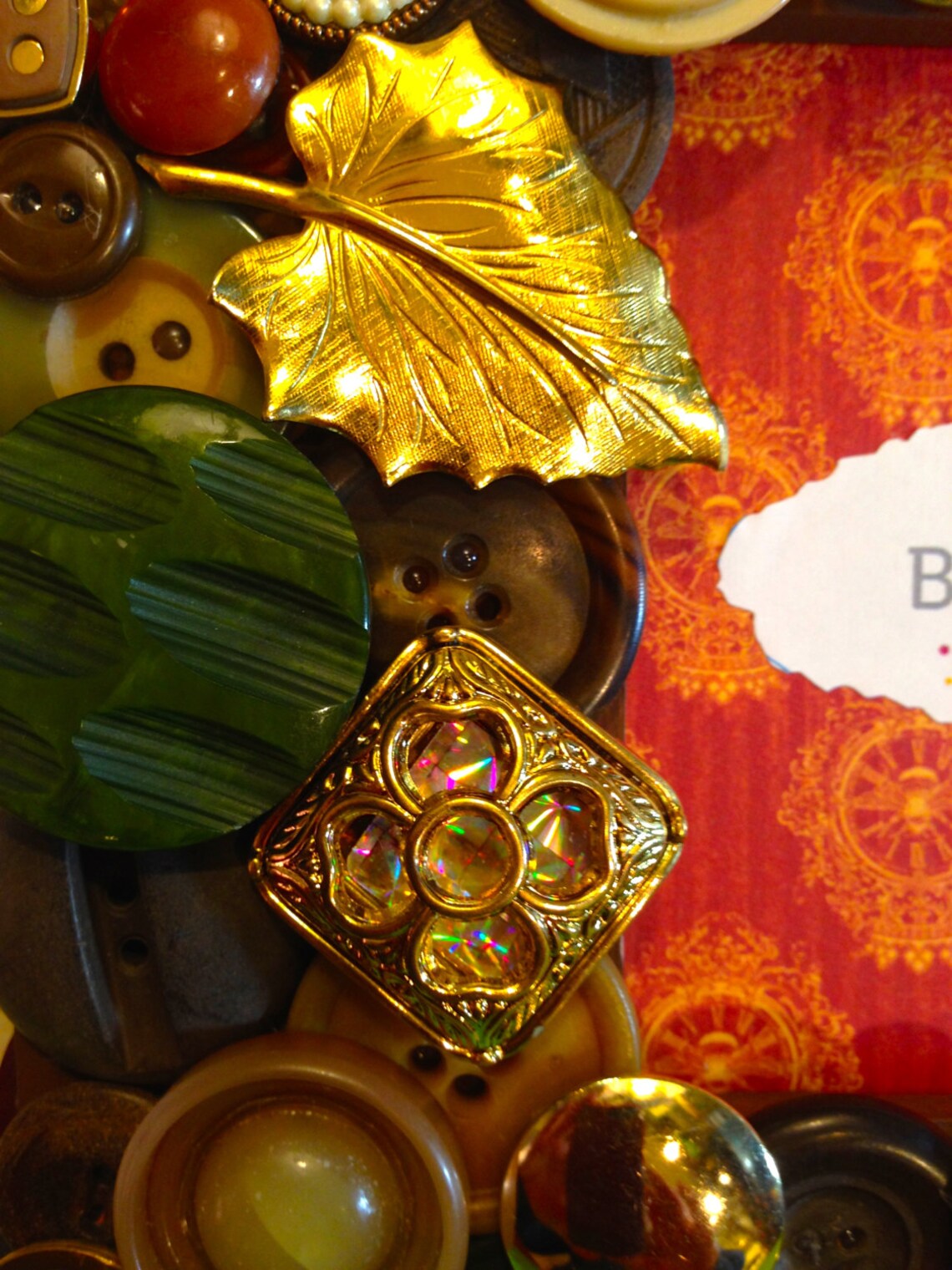 FRIENDS Button Frame Friendship Gift Brown Olive - Etsy