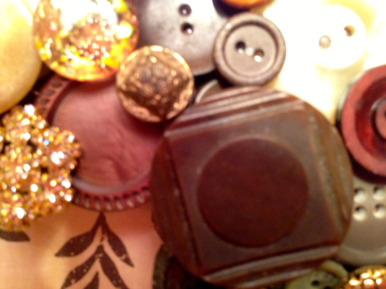 Earth Toned Button Frame Rustic Frame in Brown Olive Burgundy - Etsy