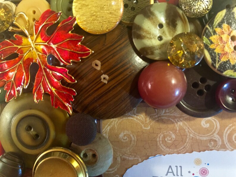 FALL Button Frame in Fall Colors Rustic Home Decor | Etsy