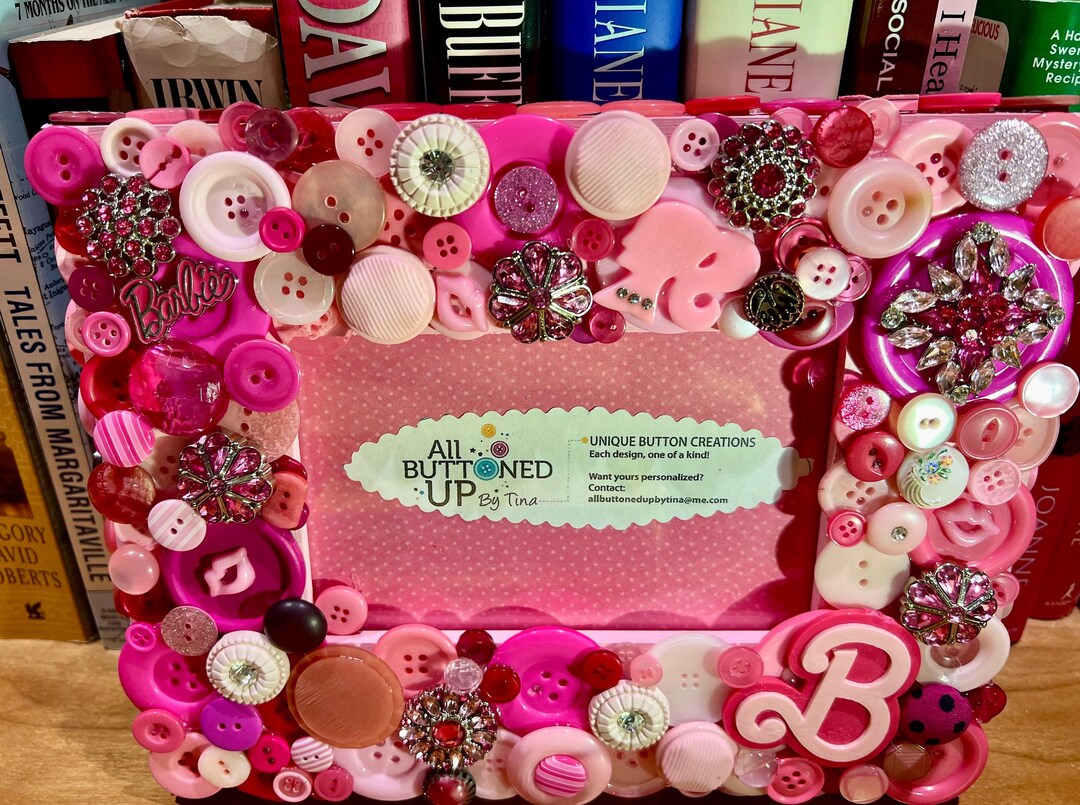 BARBIE Button Frame in Pink ~ Teen Girl Gift ~ Birthday Gift ~ Girls ...
