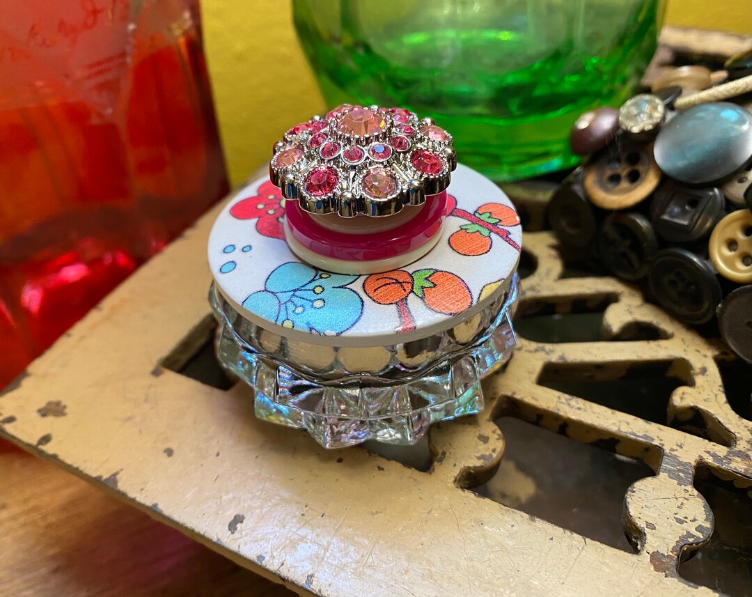 Button Ring or Trinket Box Button Art Retro Art Gift for - Etsy