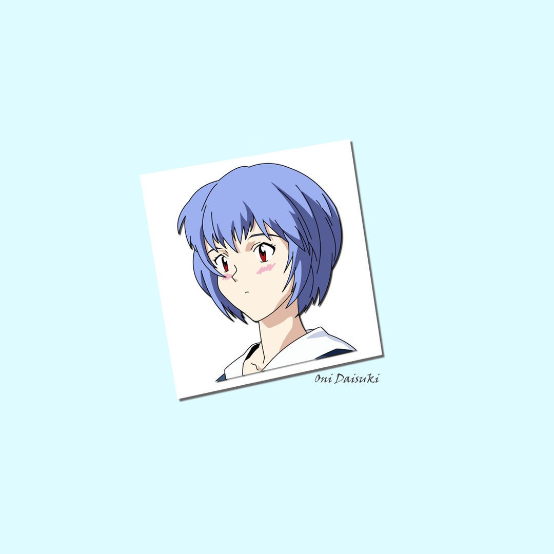 Rei Ayanami Blush Kiss-cut Sticker Evangelion - Etsy