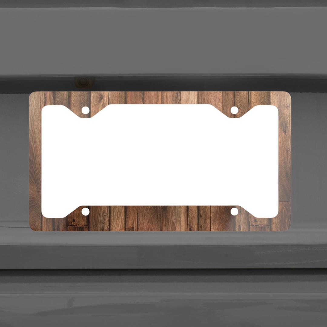 License Plate Frame, Faux Dark Wood License Plate Cover, Americana ...
