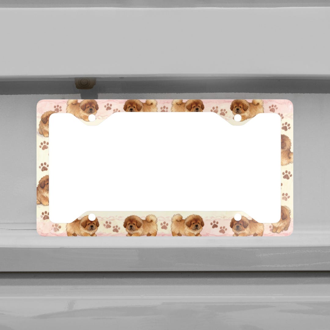 Tibetan Mastiff License Plate Frame, Cottagecore Dog Owner 4WD Car ...