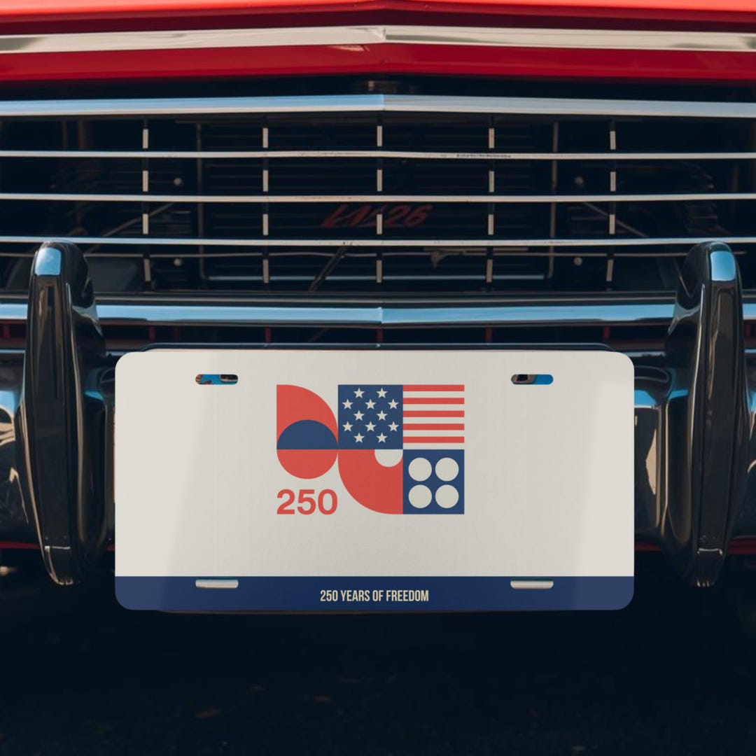 Vanity Plate, 250 Years of Freedom Minimalist Front License Plate ...