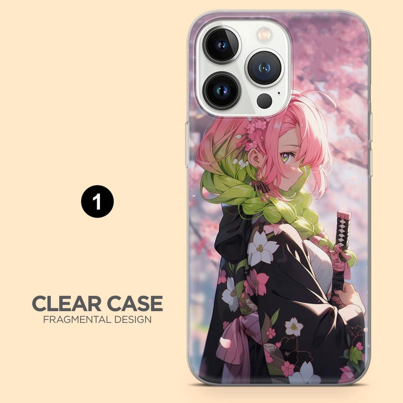 Demon Slayer Phone Case Mitsuri Cosplay Cover for iPhone 16, 15, 14, 13 ...