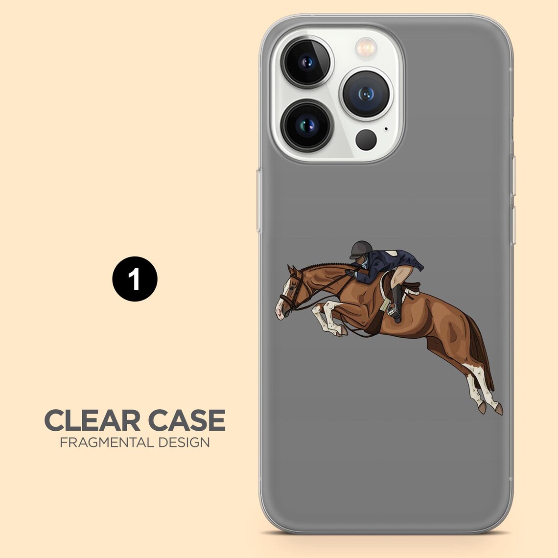 Rider Phone Case Equine Horse Cover for iPhone 16, 15, 14, 13, 12 ...