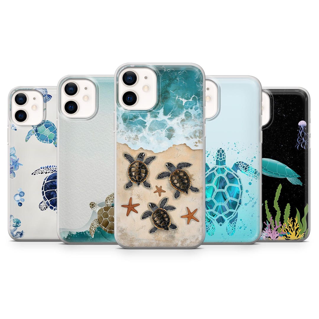 Sea Turtle Phone Case Sea Life Turtle Cover for iPhone 16, 15, 14, 13 ...