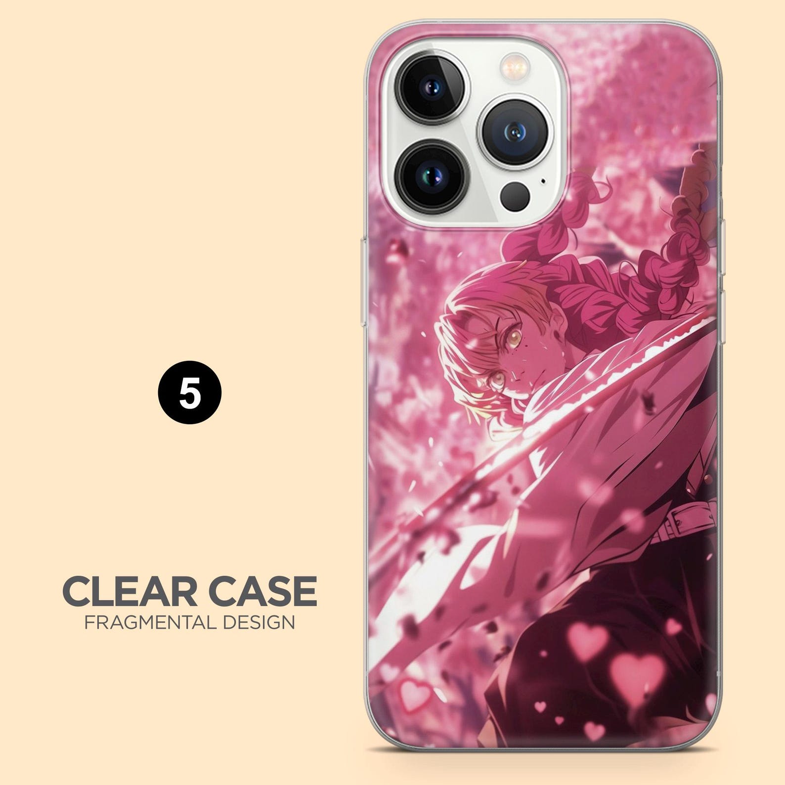 Demon Slayer Phone Case Mitsuri Cosplay Cover for iPhone 16, 15, 14, 13 ...
