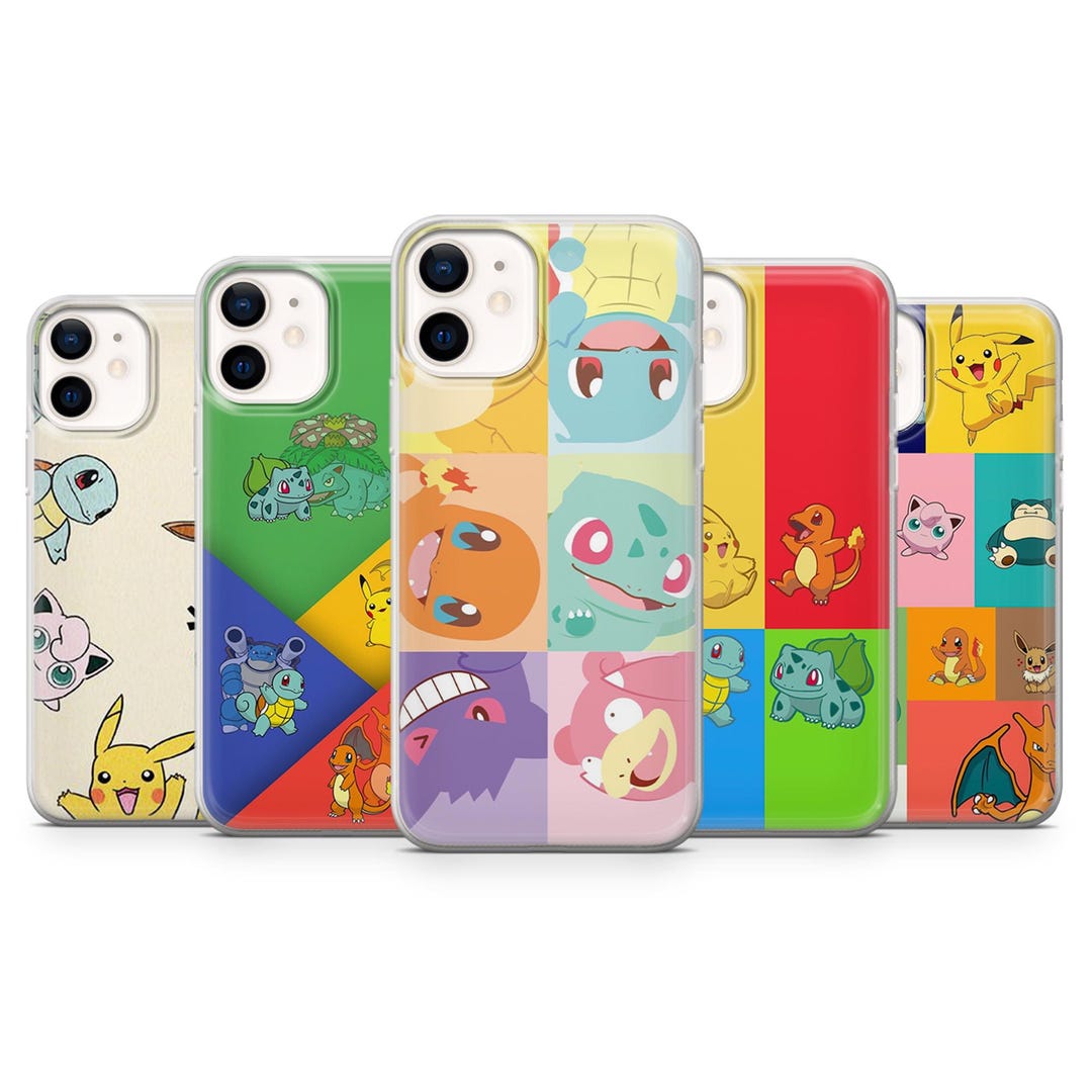 Pokemon Phone Case Pikachu Bulbasaur Cover for iPhone 16, 15, 14, 13 ...