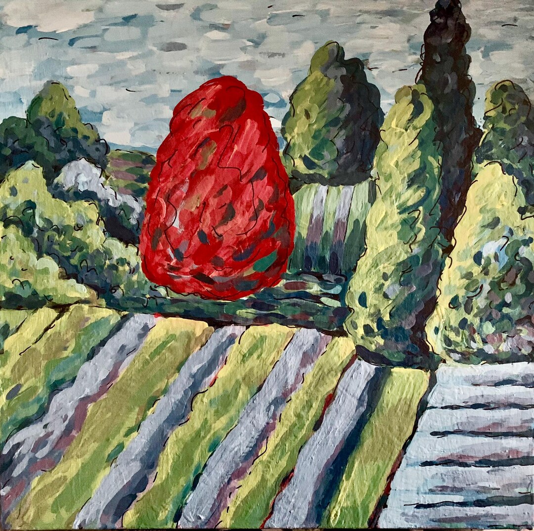 Original Artwork. Oregon Vineyard Painting: Colorful Impressionist ...