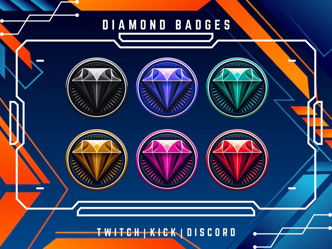 Twitch Diamond Sub Badges | Pack of 6 Badges | Discord Badges | Twitch ...