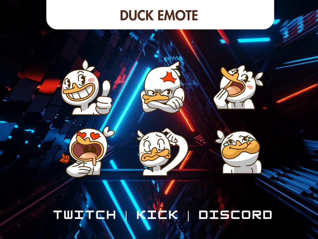 Cute Duck Emotes Bundle | Twitch & Discord Emotes | Kawaii Animal ...