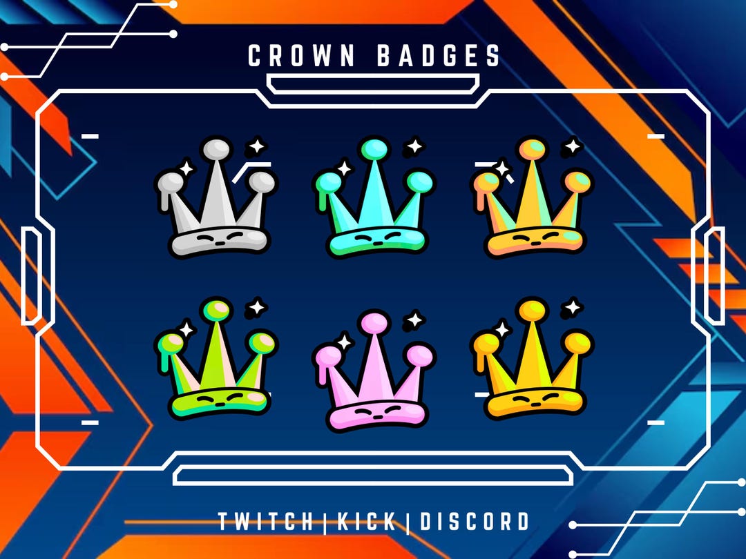 Twitch Crown Sub Badges | Premade Badges | Ready for Instant Download ...