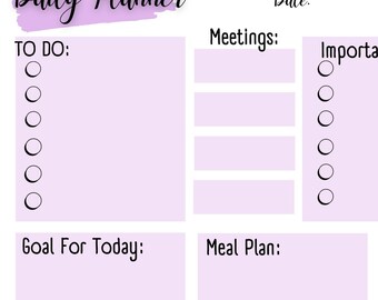 Daily Planner, Editable Canva Template Minimal Floral Daily Planner ...