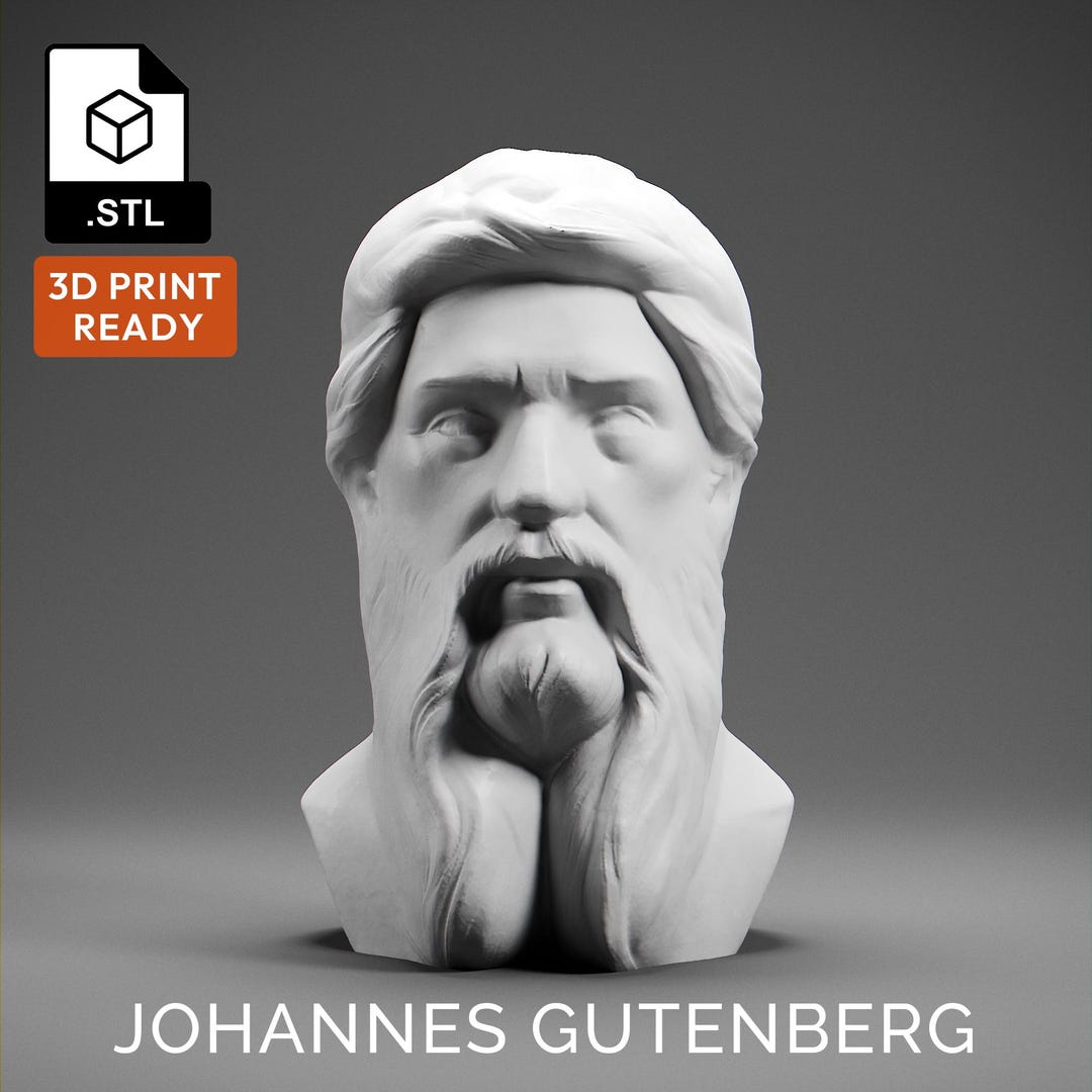 Johannes Gutenberg 3D Model - High Quality STL File for 3D Printing ...